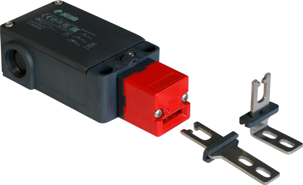 Safety microswitch with separated actuator with release electromagnet ...